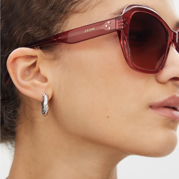 Celine | Accessories | Celine Rose Pink Acetate Round Sunglasses ...